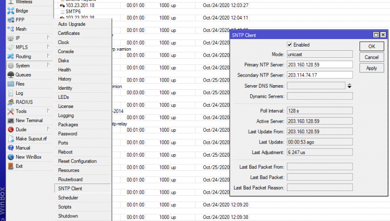 Setting Mikrotik Sebagai SNTP Client