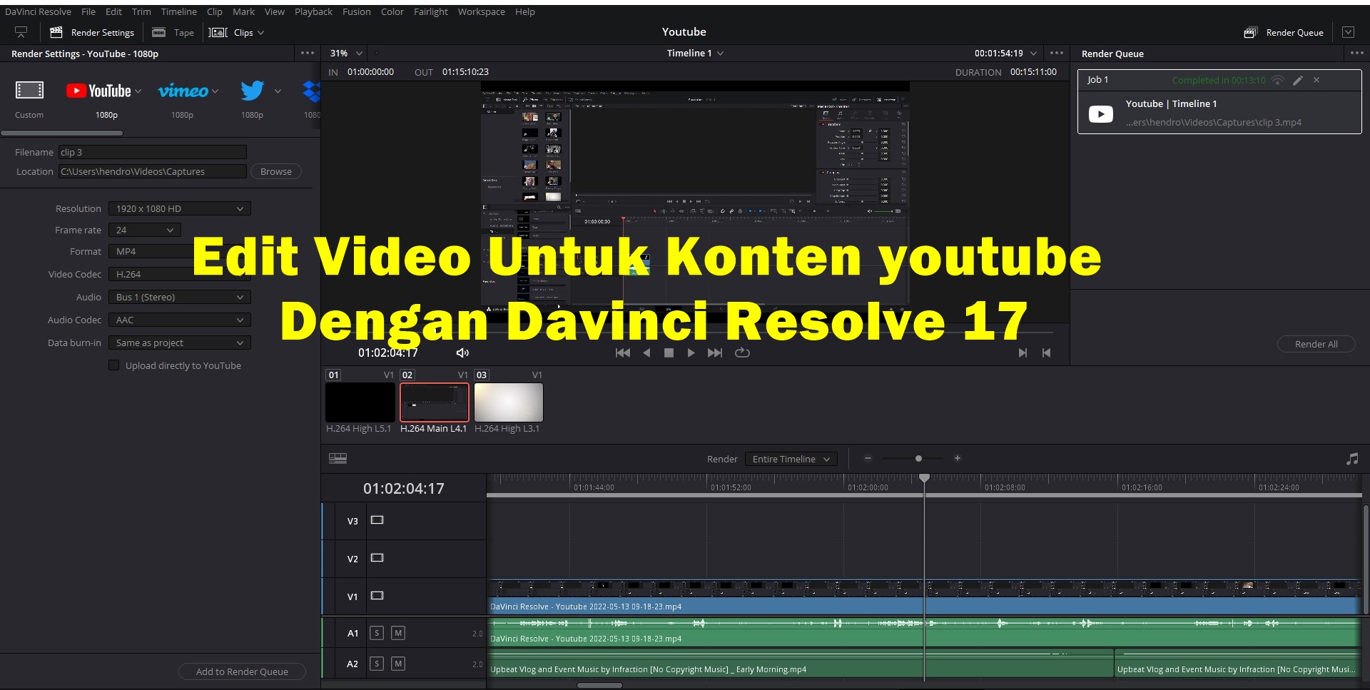Cara Edit Video Untuk Konten Youtube Dengan Davinci Resolve 17