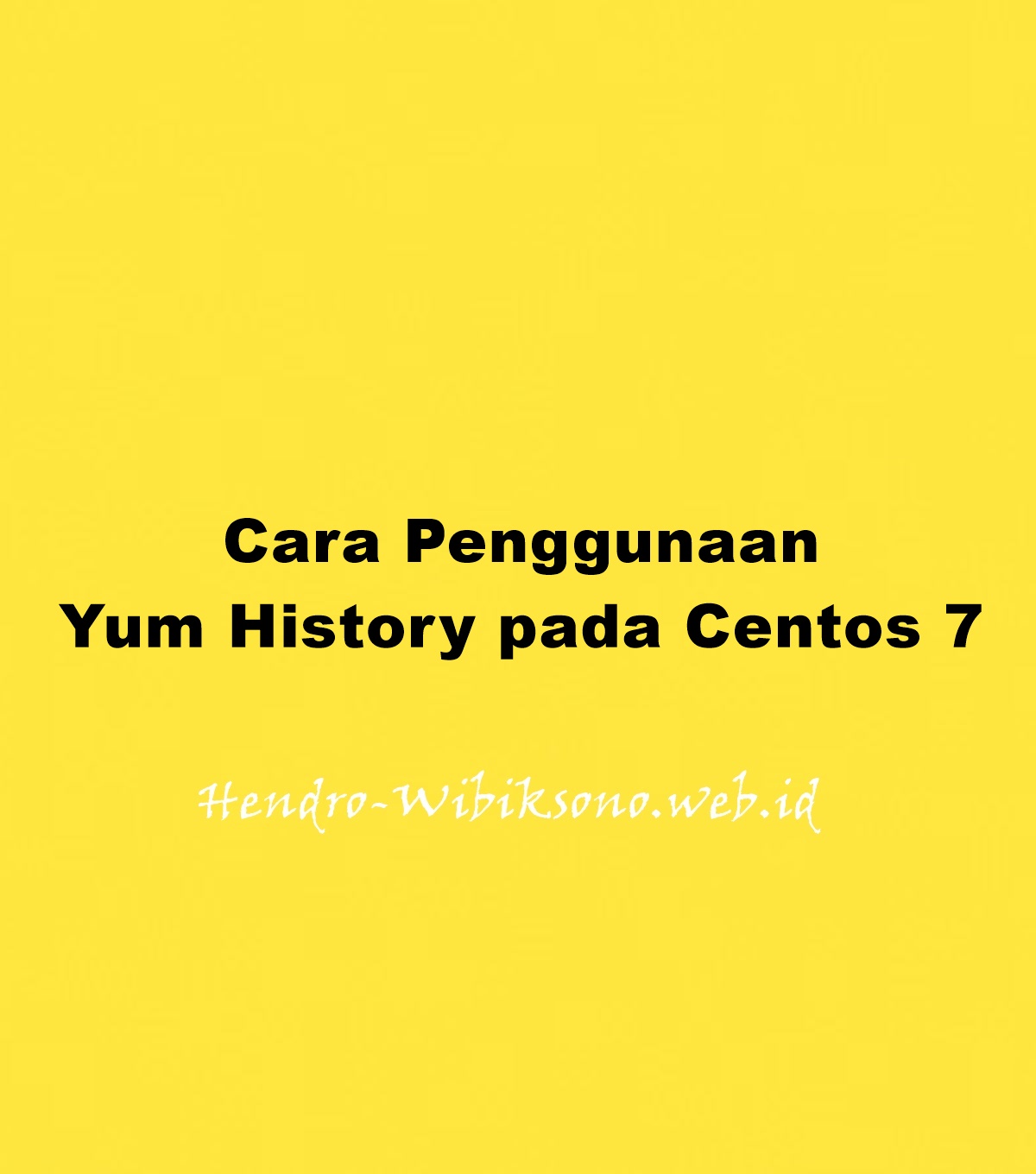 Cara Penggunaan Yum History Pada Centos 7